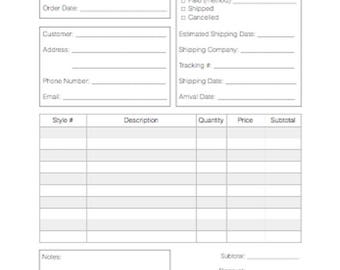 Order form templates | Etsy
