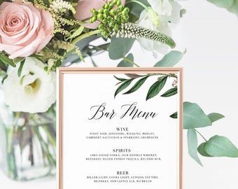 Bar menu template | Etsy