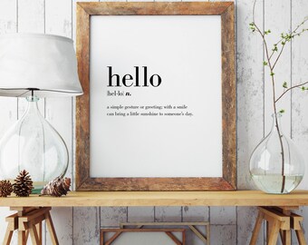 Hello print | Etsy
