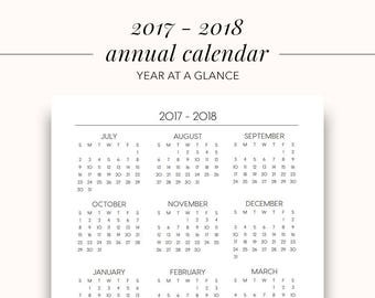 Annual calendar | Etsy