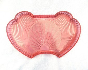 Pink glass tray | Etsy