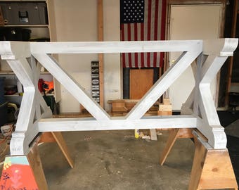 Farmhouse Trestle Table Legs X-Frame Table Legs Wood Table