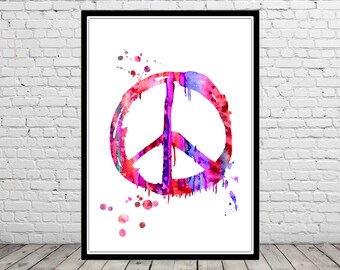 Peace sign poster | Etsy