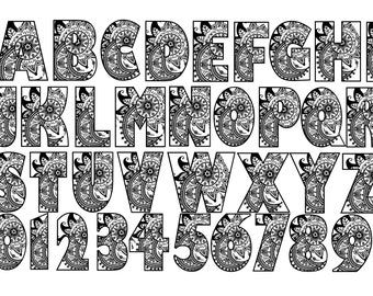 Mandala alphabet | Etsy