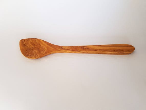 Olive wood Straight Spoon with 1 point 11.81 SkandWood