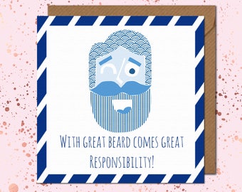 Beard birthday card | Etsy