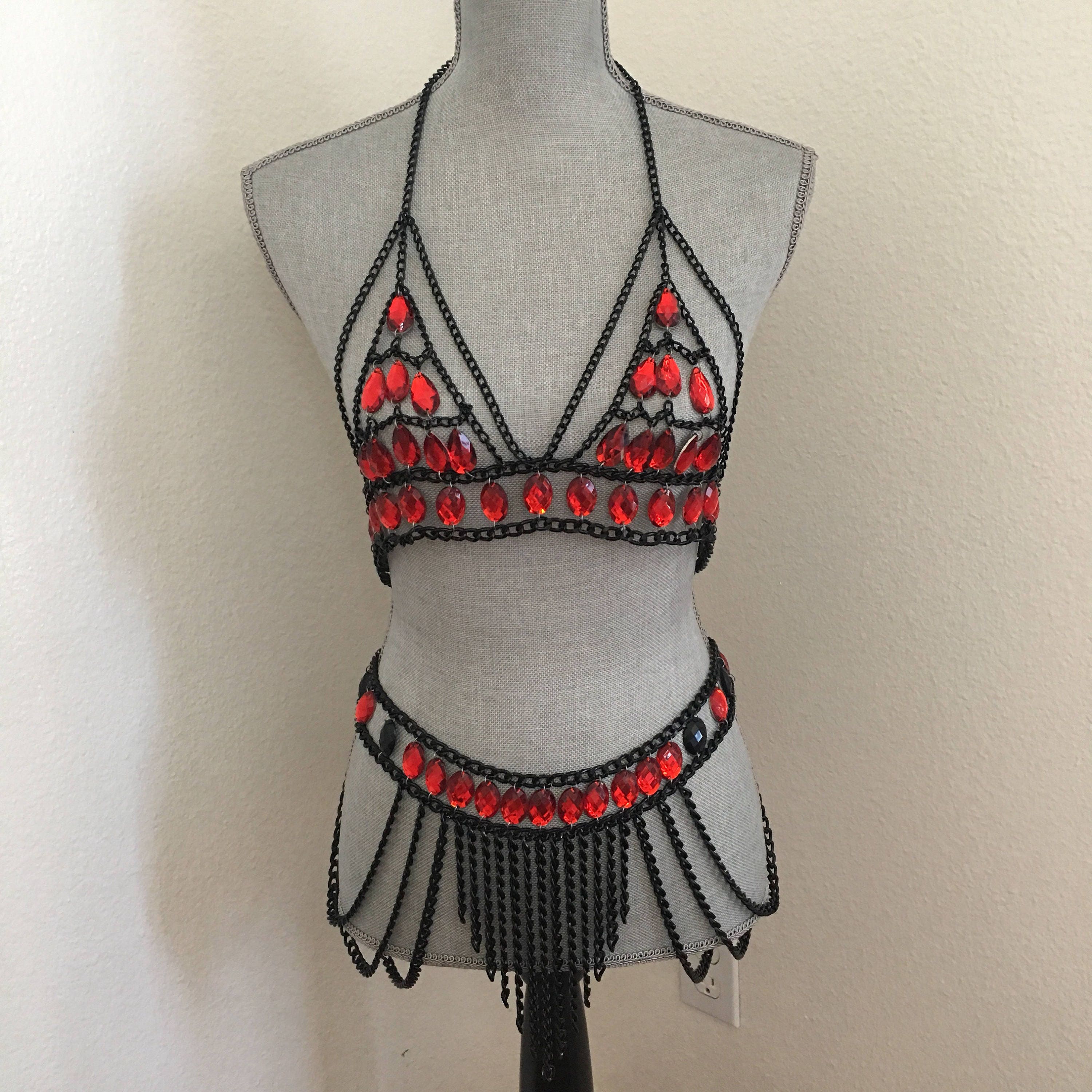 Ready to ship body chain Rave body chain Rave wear Rave top