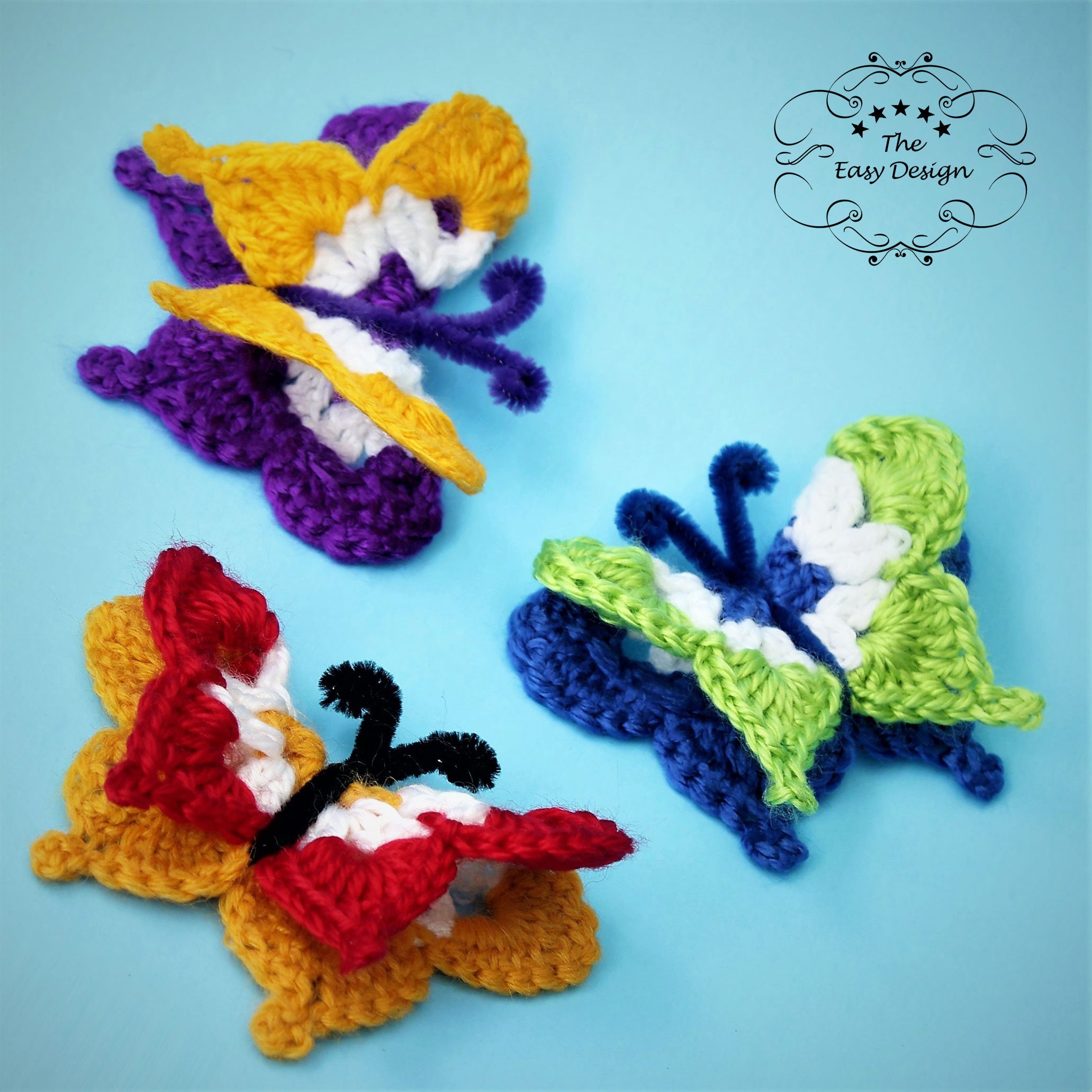 Easy Crochet Butterfly 3D Butterfly Applique Pattern