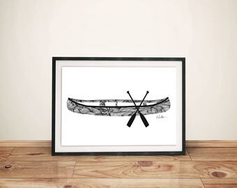 Canoe print | Etsy