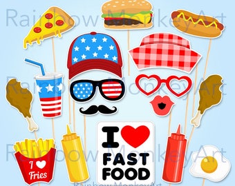 Printable Food Photo Booth Props Food Photobooth Burger