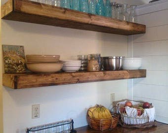 Wood floating shelf | Etsy