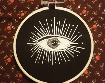 STARRY EYED pdf embroidery pattern modern trend eyeball