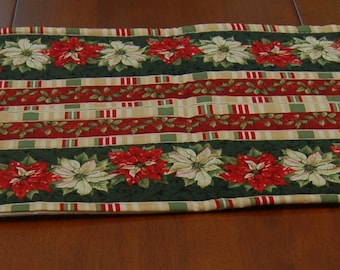 Twisted Log Cabin Poinsettia Table Runner Pattern Table