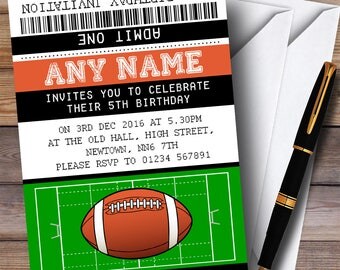 Rugby invite | Etsy