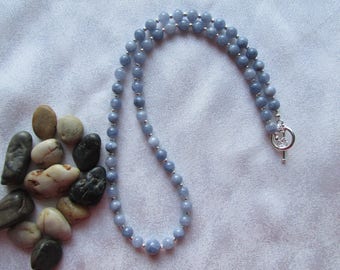 Angelite Necklace natural angelite gemstone pendant pale