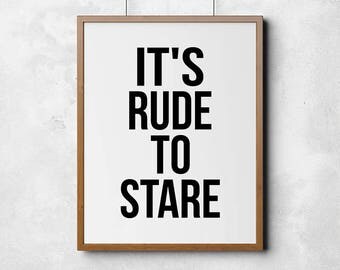 Rude to stare | Etsy