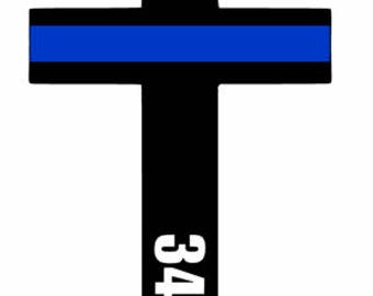 Thin blue line cross | Etsy