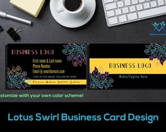 Lotus business card | Etsy
