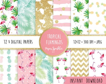 Tropical digital papers: TROPICAL SUMMER with