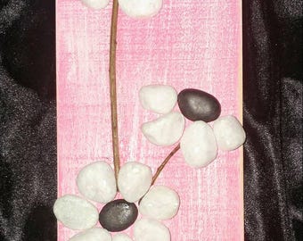 Pebble art flowers | Etsy
