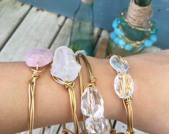 Trio bangles gold handmade bangle rustic bangle stacking