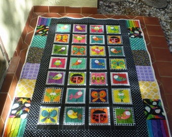 Bright color quilt | Etsy