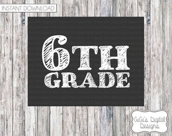 6th grade sign | Etsy
