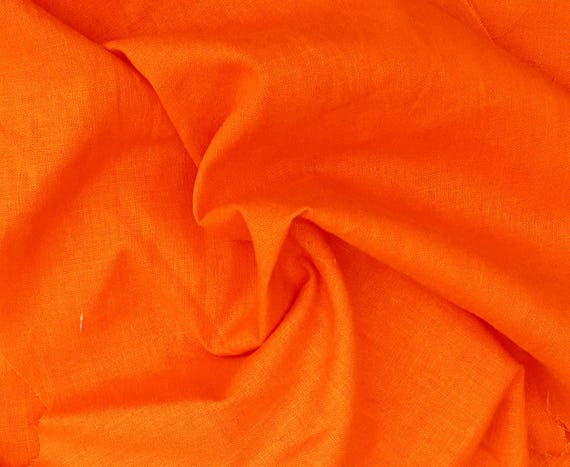 Bright Orange Cotton Linen Fabric by the Yard 11/17