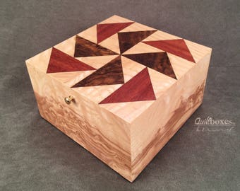 Wooden Keepsake Boxes with Vintage Quilt Designs by Quiltboxes