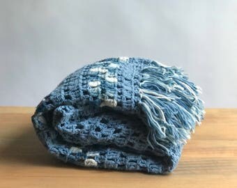 Blue crochet blanket | Etsy