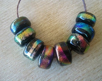 Dichroic glass beads | Etsy