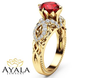 Ayala Jewelry Unique Engagement Ring Rose Gold by AyalaDiamonds