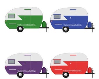 Retro camper clipart | Etsy