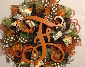 Monogram wreath | Etsy