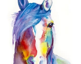 Rainbow horse | Etsy