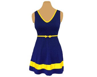 Yellow blue dress | Etsy