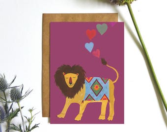 Lion valentine | Etsy