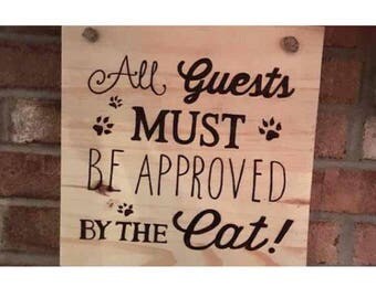 Cat welcome sign | Etsy