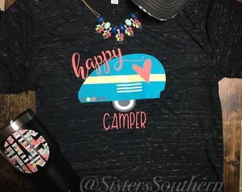 Happy camper shirt | Etsy