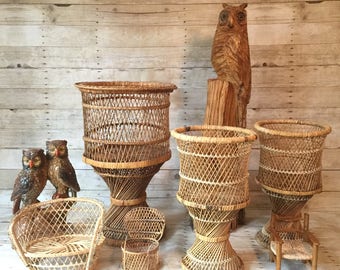 Rattan planter | Etsy