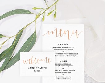 Menu place cards | Etsy