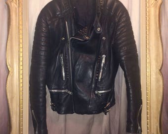 Punk leather jacket | Etsy
