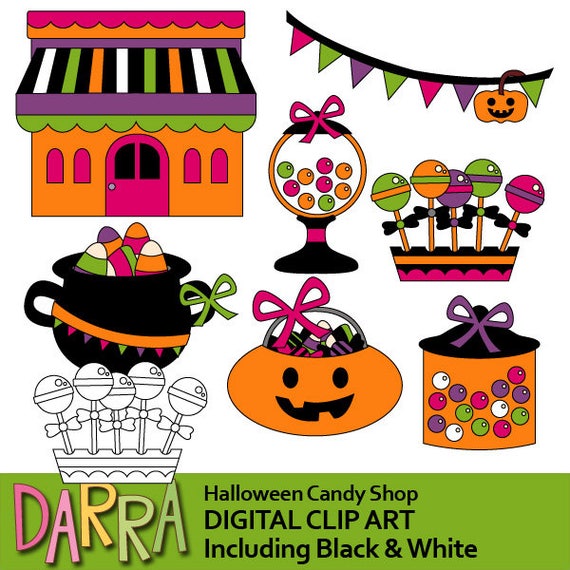 Halloween Candy shop clipart / Candy store clip art commercial