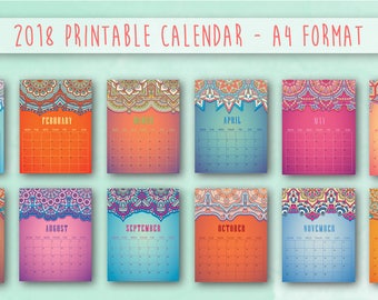 Colorful calendar | Etsy