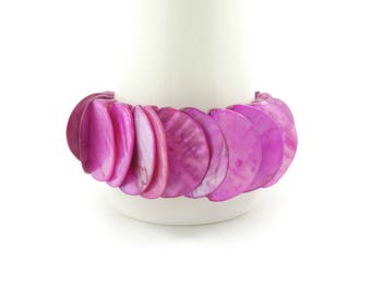 Pink shell bracelet | Etsy