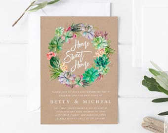 Succulent invitation | Etsy