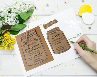 Mason jar invitation | Etsy