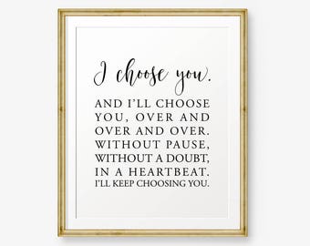 I choose you print | Etsy
