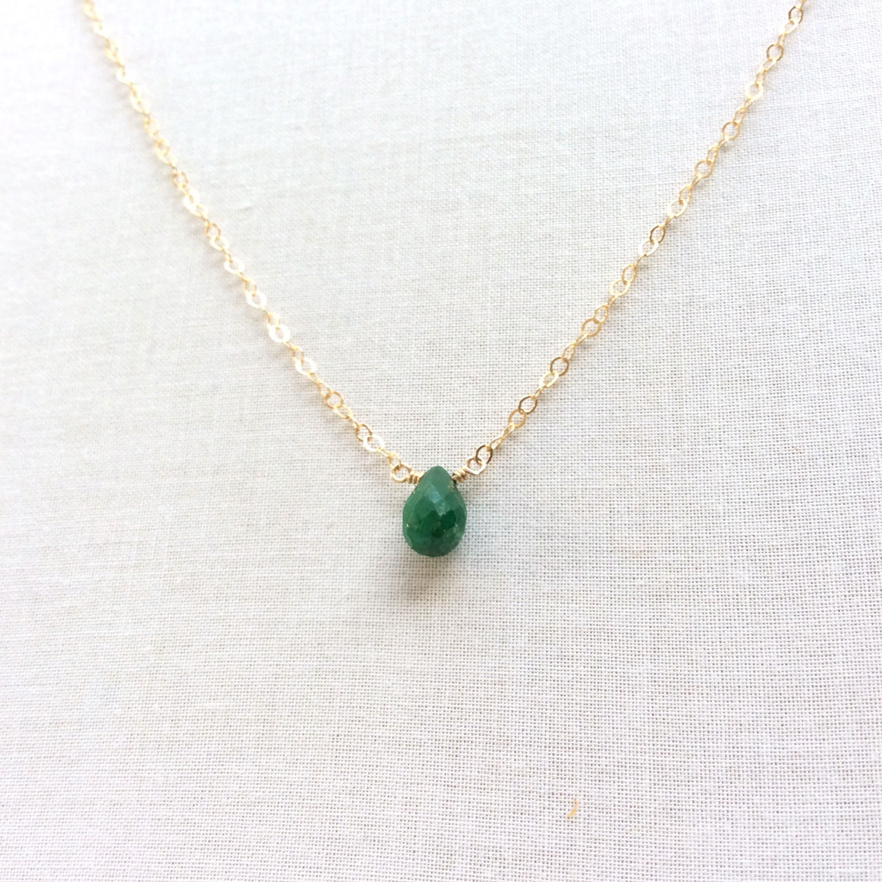 Genuine Emerald Necklace Emerald Necklace May Birthstone