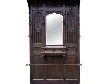 Antique hall tree | Etsy